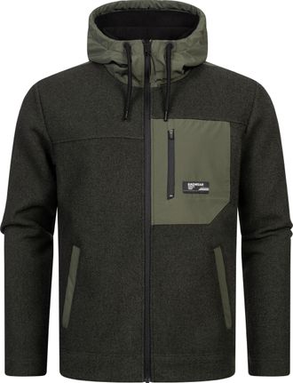 Ragwear Herren leichte Fleecejacke warme &Uuml;bergansjacke mit Kapuze und Brusttasche Brodney YOUMODO Dark Olive Gr. M