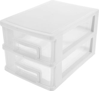 BESPORTBLE Multifunktionale Kleine Transparente Schreibtisch Schubladenbox aus Kunststoff Stapelbarer Organizer für Büro Make Up und Badezimmer