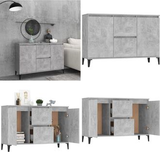 vidaXL Vidaxl - Buffet gris béton 104x35x70 cm bois dingénierie - Buffet Industriel - Meuble Rangement - Armoire Salon - Commode - Étagère Murale - Home &