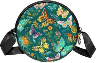 Generic Sac &agrave; bandouli&egrave;re rond pour femme, petit sac &agrave; bandouli&egrave;re color&eacute; avec fermeture &eacute;clair, bretelles r&eacute;glables, sac &agrave; main rond d&eacute;contract&eacute; pour femmes 