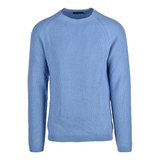 Daniele Fiesoli Rippstrick Pullover mit Rundhalsausschnitt - - Knitwear - Herren - Blau - XL