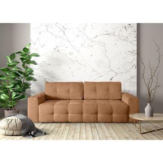 Fun M&ouml;bel Schlafsofa Designersofa Sofa 3-Sitzer arielle in Stoff Perfect Harmony Hellbraun