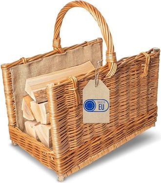 Creative Home Panier Rangement Bois B&ucirc;ches en Osier 45 x 30 x 47 cm