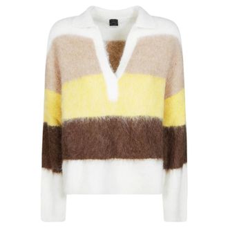 Pinko Pinko - Strillo Polo Warm Stripe - Femme - Pulls - Multicolore - Taille: 38 FR