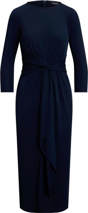 Ralph Lauren Twist-Front Stretch Jersey Midi Dress