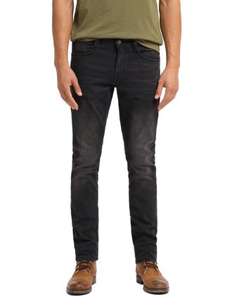 Mustang Jeans Herren Jeans Real X Oregon Tapered K Stretchhose Jeanshose Sweathose Denim 87% Baumwolle Blau Schwarz Grau, Gr&ouml;&szlig;e:W 32 L 36, Farbauswahl:Black Denim (