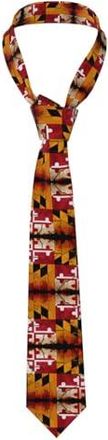 Generic Cravate DAffaires Drapeau Du Maryland En Bois Vintage Classique Cravates &Eacute;l&eacute;gant Cravate Pour Affaires &Eacute;v&eacute;nements C&eacute;l&eacute;brations