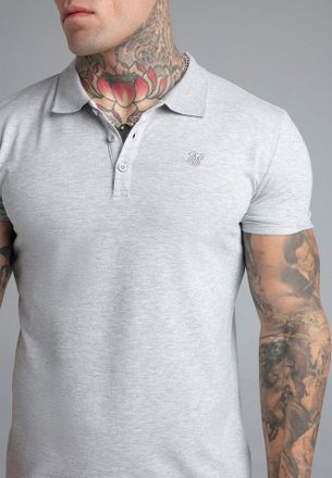 Siksilk T-Shirt SikSilk Herren Grau Meliert Polo T-Shirt