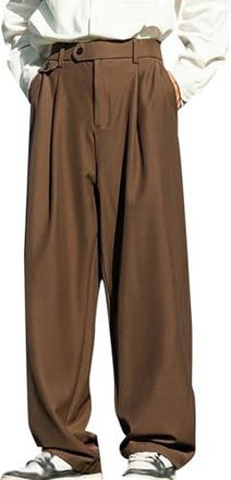 Generic Rrongwn Pantalon daffaires pour homme - Pantalon large - &Eacute;l&eacute;gant - Coupe ample - Pantalon chino - Taille haute - Pantalon large - Pantalon d&eacute;contract&eacute;