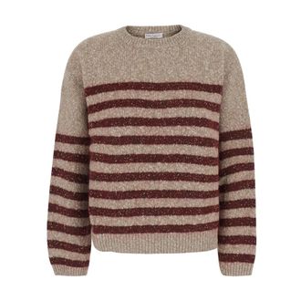 Brunello Cucinelli Rundhals-Strickware - - Knitwear - Damen - Braun - S