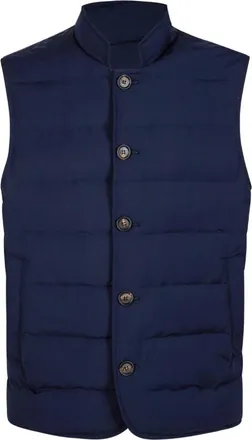 Eleventy Homme, Vestes, Bleu, Taille: L Gilet Imbottito Collo in Piedi