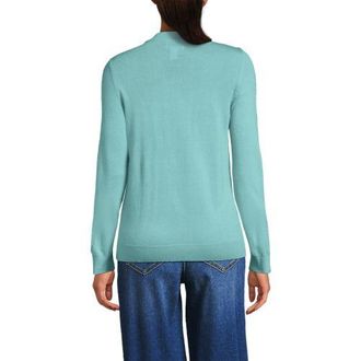 Lands End CashTouch Rundhalspullover, Damen, Gr&ouml;&szlig;e:32-34 regular, Gr&uuml;n, by Lands End