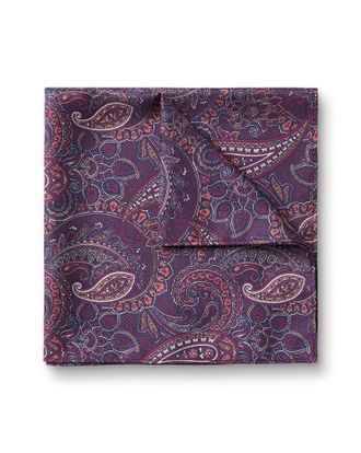 CHARLES TYRWHITT Einstecktuch aus Seide mit Paisleymuster - Dunkelrosa