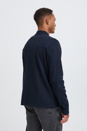 Blend Langarm-Poloshirt BHLEWIS L/S STRUCTURE TEE Baumwollmischung, regular fit