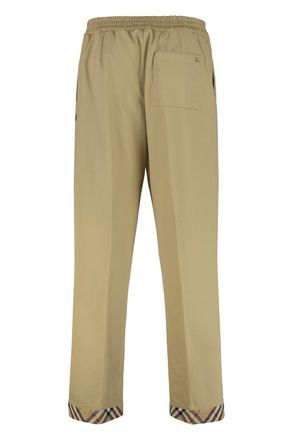 Burberry Mens Cotton Trousers With Elastic Waist Beige