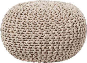 Beliani Trendy Ottoman in Beige Baumwolle 50x35 cm Conrad