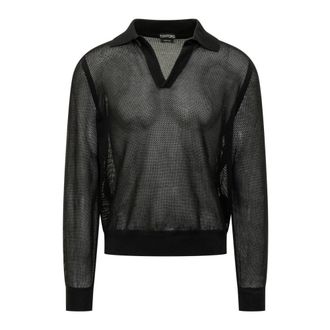 Tom Ford LS Buttonless Polo - - Tops - Herren - Schwarzk - M