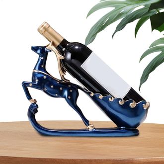 Generic Weinregal in Hirschform, Weinflaschenhalter in Hirschform, Rentier zieht einen Wagen, einzigartige Dekoration f&uuml;r Weinflaschen | dekorativer Wein-Orga