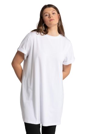 STUDIO UNTOLD Damen große Größen Übergrößen Plus Size Longshirt, Rundhals, Halbarm, lang geschnitten schneeweiß 50+ 794475200-50+