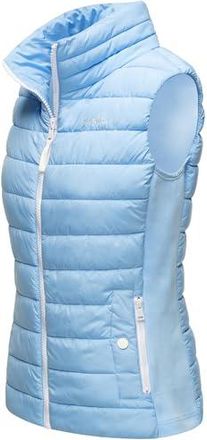 Marikoo Gilet matelassé légèrement doublé pour femme avec poignets côtelés élastiques sur le côté et col haut Reimii XS à 3XL, Bleu layette, S