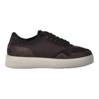 Baldinini Homme, Chaussures, Brun, Taille: 40 EU Dark brown suede leather and sheepskin trainers