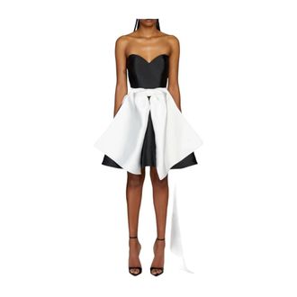 Doris S Kurzes Kleid mit &Uuml;berrock - - Dresses - Damen - Schwarzk - S
