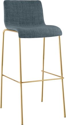 Clp Barhocker mit Lehne Hover, Barstuhl stapelbar mit Stoffbezug, Metallgestell Goldoptik, Stapelstuhl bis 150 kg belastbar, Farbe:blau