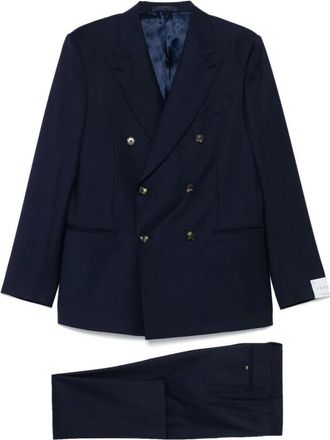 Caruso Homme, Costumes, Bleu, Taille: L Norma Double-Breasted Suit
