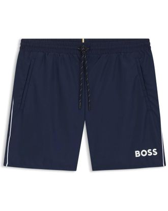 HUGO BOSS Leichte und schnelltrocknende Badeshorts mit Seitenstreifen in