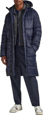 Pepe Jeans London Herren Blai Puffer Parka, Blue (Dulwich), S