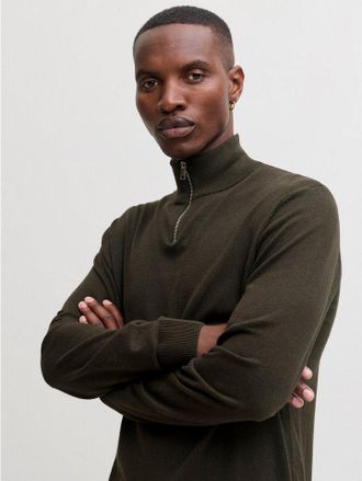 Jack & Jones Troyer JJEEMIL KNIT HALF ZIP NOOS Baumwollmischung, regular fit