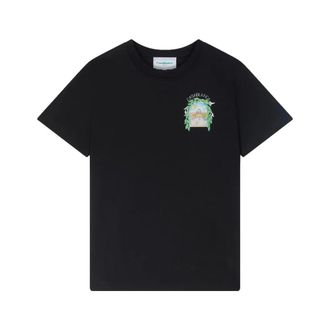 Casablanca Tennisbogen Schwarzes T-Shirt - - Tops - Herren - Schwarzk - S