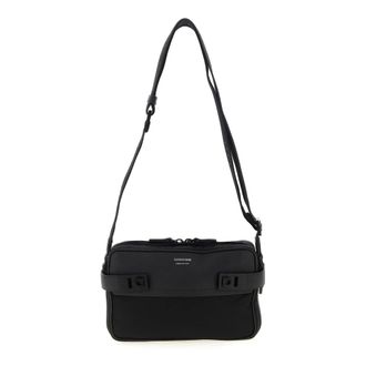 Ferragamo Homme, Sacs, Noir, Taille: ONE Size Twins Nylon Crossbody Bag