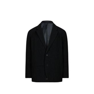 Issey Miyake Blazer droit textur&eacute; en coton m&eacute;lang&eacute;