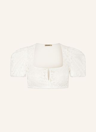 Gottseidank Gottseidank Dirndlbluse Irma Im Materialmix weiss