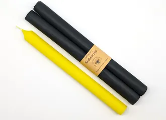 Generic Stabkerzen 100% Bienenwachs Rillen Oberfläche 2 Stück Brenndauer ca. 14 Stunden Höhe 25 cm, Ø 2,2 cm Premium Kerzen durchgefärbt gerillt Tafelkerze Ha