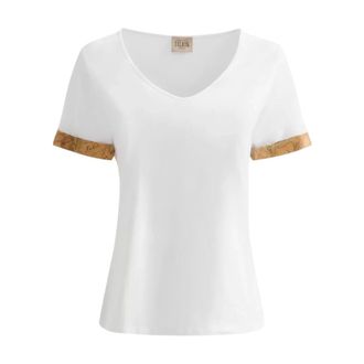 Alviero Martini 1A Classe Femme, Tops, Blanc, Taille: 38 FR T-shirt blanc à manches courtes avec impression Geo Classic