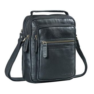 STILORD Lazzaro Sac Bandouli&egrave;re Homme Cuir Petit Crossbody Sac &agrave; &Eacute;paule pour Tablette 10,9 Messenger Bag &Eacute;l&eacute;gant Sacoche &agrave; Main pour Hommes Couleur:noir