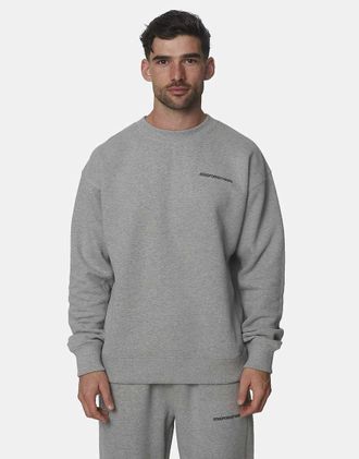 Good For Nothing sweat-shirt oversize &agrave; col rond en molleton riche en coton gris