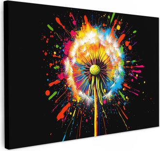 MuchoWow &copy; Bilder Gro&szlig; 120x80 cm XXL Wohnzimmer Deko Modern Wandbild Kunstdruck auf Leinwand Bild Schlafzimmer &uuml;ber Bett Room Decor Geschenke L&ouml;wenzahn - Graff