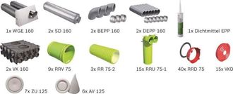 Bosch Wohnungsl&uuml;ftungspaket BOPA VE104 Luftverteilpaket Rundrohr bis 250 m2 - 7739621040