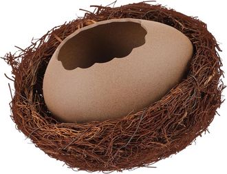 Lurrose Keramik Eierschalen Vase mit Vogelnest Design Dekorativer Pflanzentopf für Hydroponik und Blumenarrangements Mittelgroß Rustikal Stilvoll Pflanzenlieb