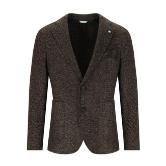 Manuel Ritz Homme, Vestes, Brun, Taille: 3XL Veste croisée simple