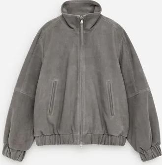 Arket Kastige Velourslederjacke -Grau
