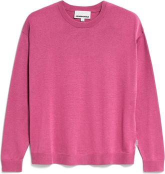 Armedangels Damen Pullover aus Bio-Baumwoll Mix LARUNAA Loose Fit Crushed Berry