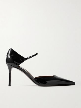 Giuseppe Zanotti Pumps Aus Lackleder Mit Kristallen - Schwarz