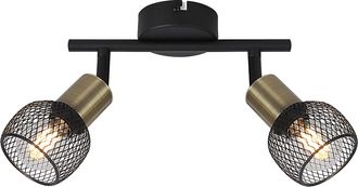 Globo Lighting Globo 54028-2 Spotleuchte aus Metall, Lampenschirm aus Metallgeflecht, schwarz matt