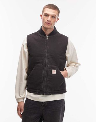 Levi's Workwear Sansome - Wattierte Canvas-Weste in Schwarz