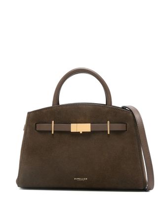 DeMellier small Hudson suede tote bag - Braun