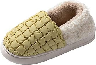 Generic Pantoufles chaudes en coton &agrave; m&eacute;moire de forme pour homme et femme - Chaussons dhiver ferm&eacute;s - Pantoufles dhiver l&eacute;g&egrave;res en coton - Peluche douce - Ch